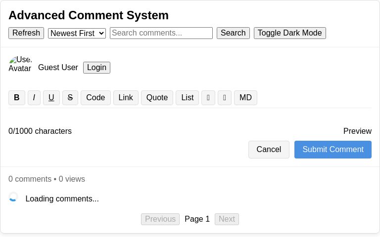 Advanced Comment System ― Perchance Generator
