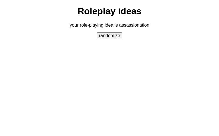Roleplay ideas