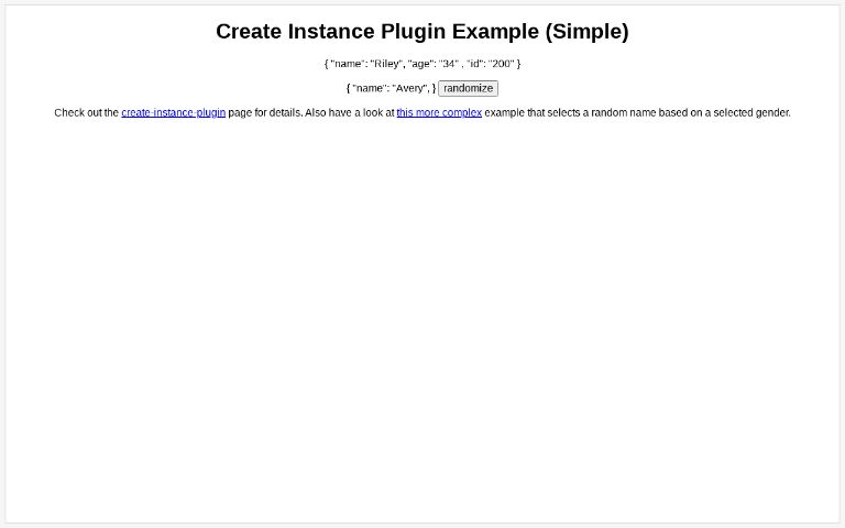 Create Instance Plugin Example (Simple)
