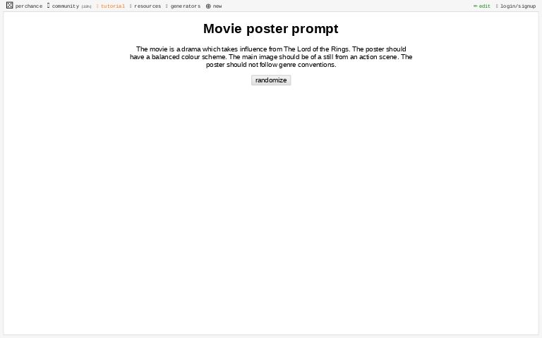 Movie poster prompt ― Perchance Generator