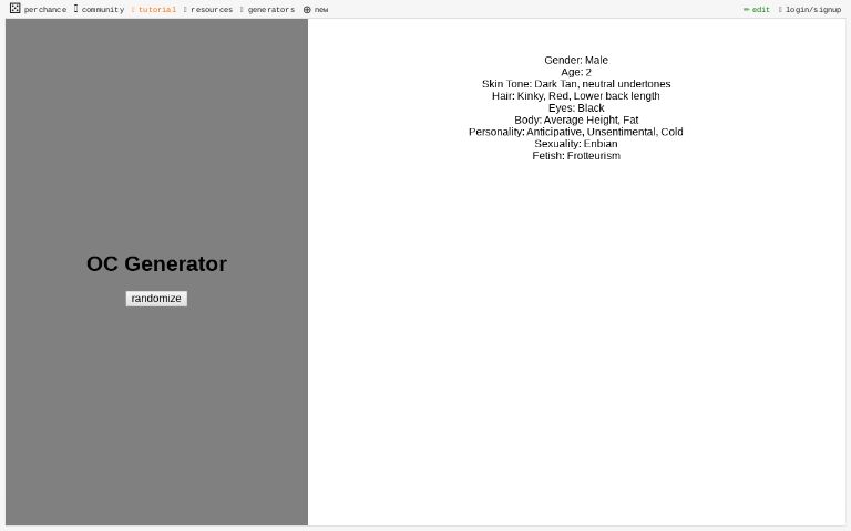 OC Generator ― Perchance