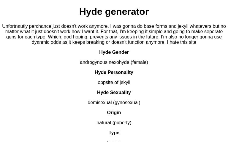 Hyde generator
