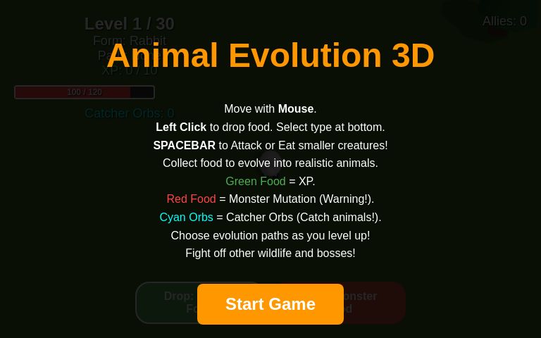 Animal Evolution 3D ― Perchance Generator