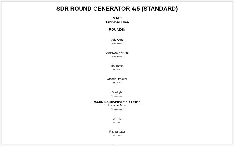 SDR ROUND GENERATOR 4/5 (STANDARD)