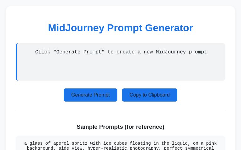 MidJourney Prompt Generator