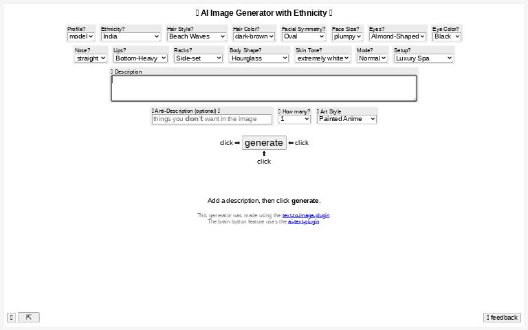 AI Image Generator with Ethnicity (free, no sign-up, unlimited)