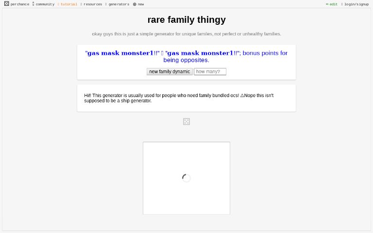 rare family thingy ― Perchance Generator