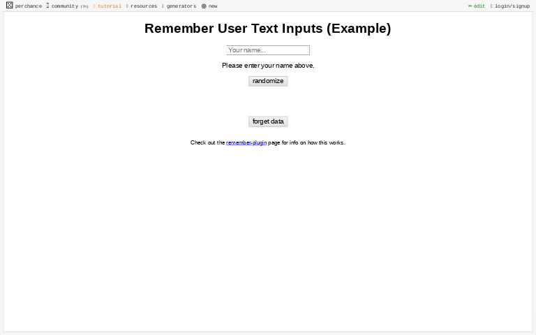 Remember User Text Inputs (Example) ― Perchance Generator