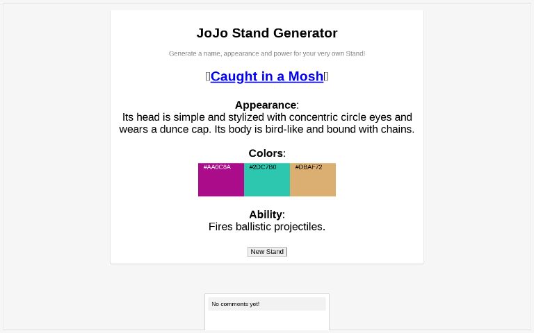 JoJo Stand Generator