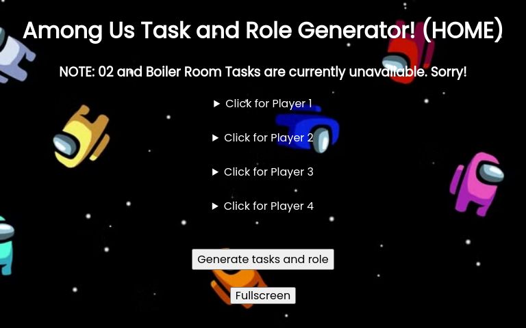 Among Us Task and Role Generator! (HOME)
