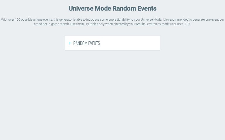 Universe Mode Random Events ― Perchance Generator