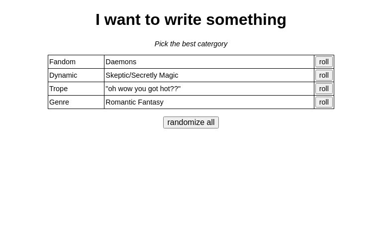 I want to write something ― Perchance Generator
