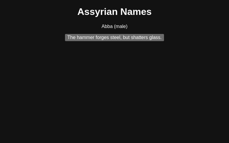 Assyrian Names ― Perchance Generator