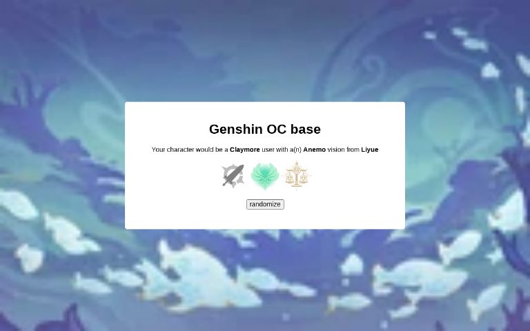 Genshin OC base ― Perchance Generator