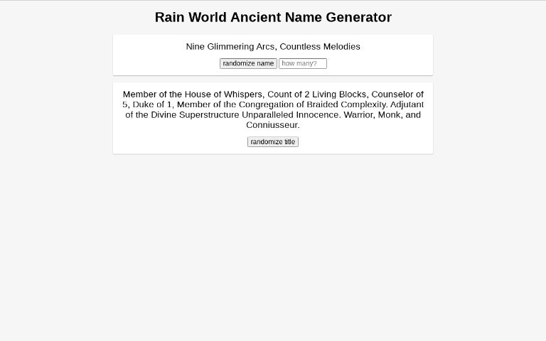 Rain World Ancient Name Generator