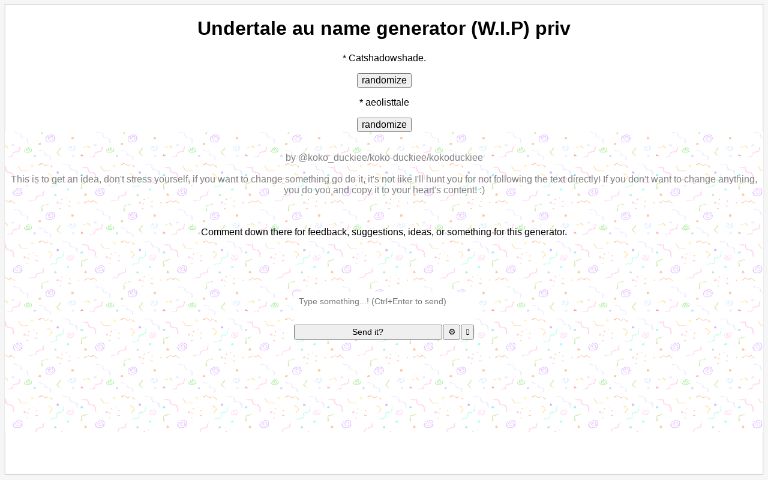 Undertale au name generator (W.I.P) priv
