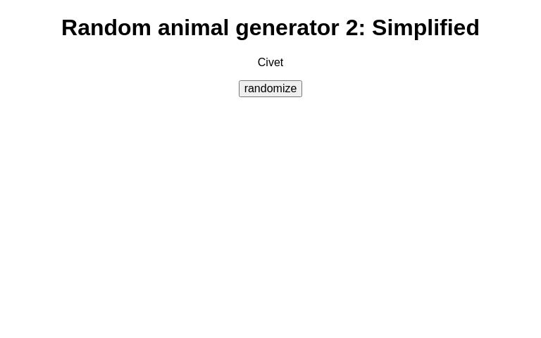 Random animal generator 2: Simplified
