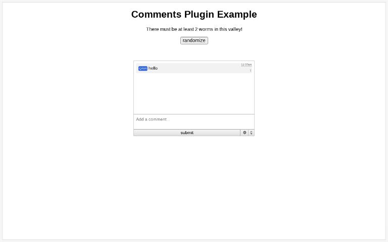 Comments Plugin Example