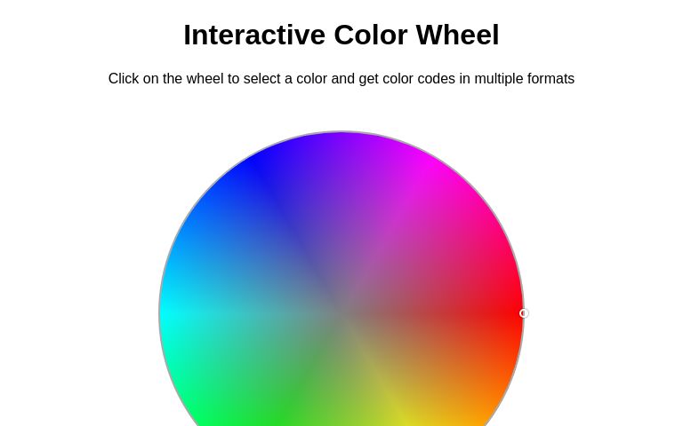 Interactive Color Wheel ― Perchance Generator