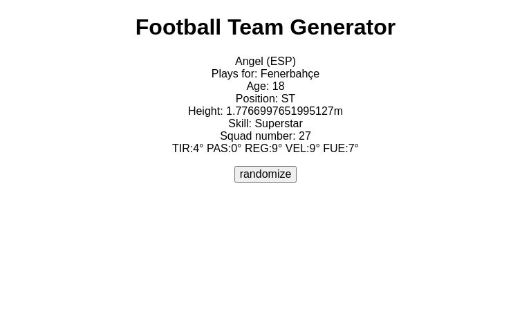 Football Team Generator
