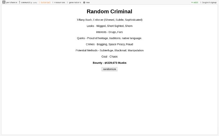 Random Criminal ― Perchance Generator