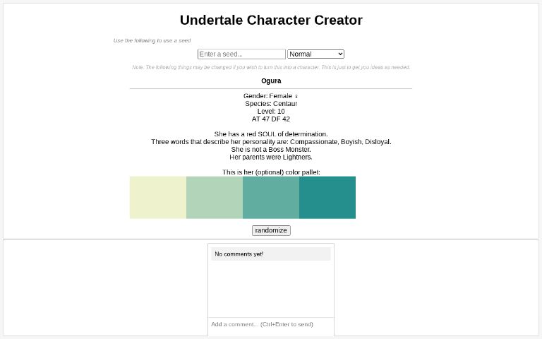 Undertale Character Creator ― Perchance Generator