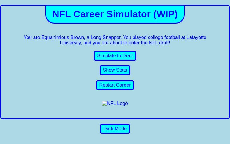 NFL Career Simulator ― Perchance Generator