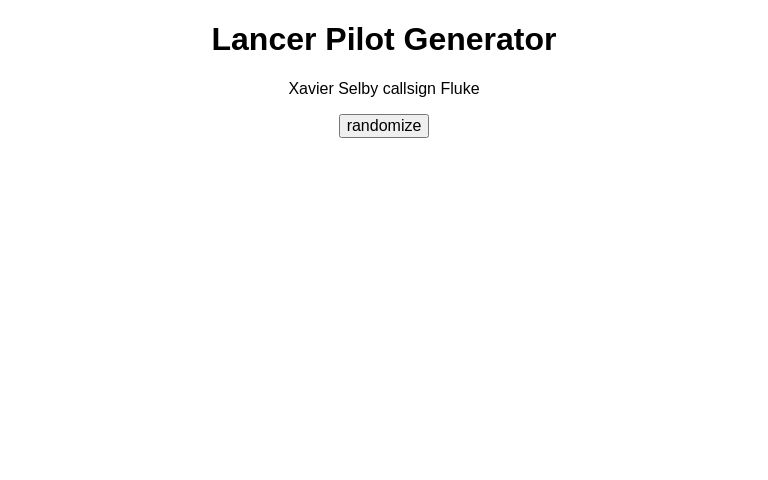 Lancer Pilot Generator