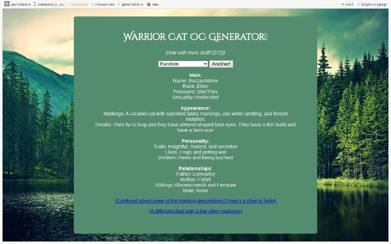 Warrior Cat OC Generator