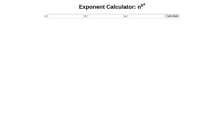 Exponent Calculator: nka ― Perchance Generator