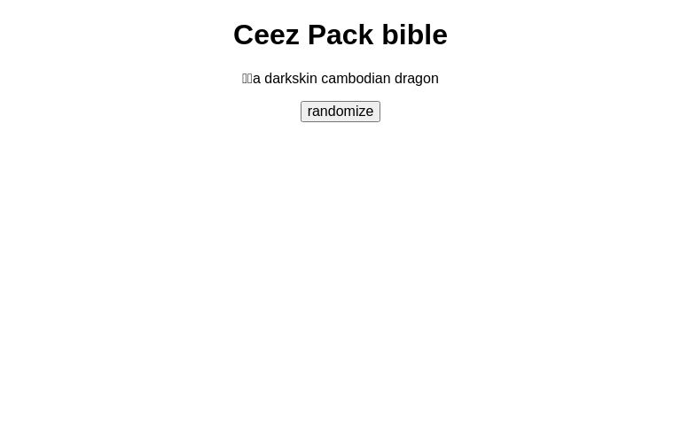 Ceez Pack bible ― Perchance Generator