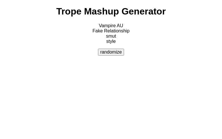 Trope Mashup Generator