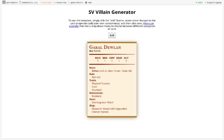 SV Villain Generator