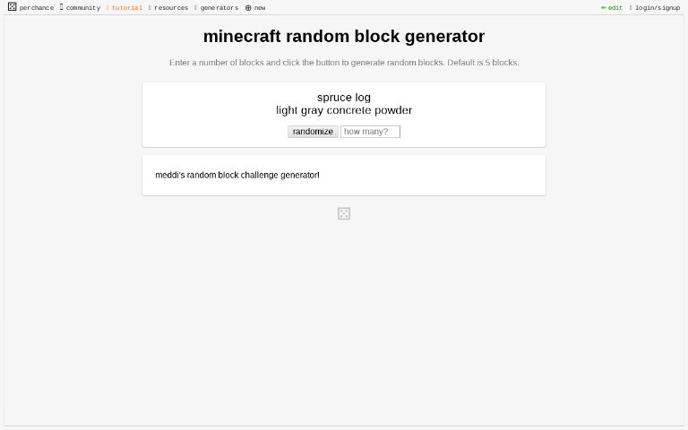 minecraft random block generator ― Perchance