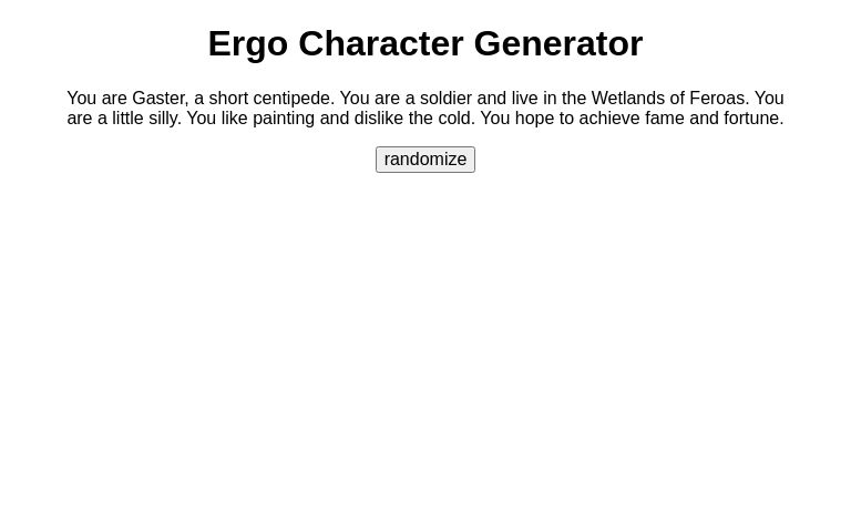 Ergo Character Generator