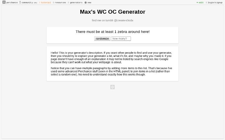 Max's WC OC Generator