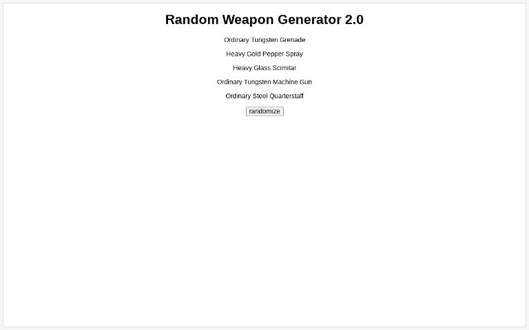 Random Weapon Generator 2.0