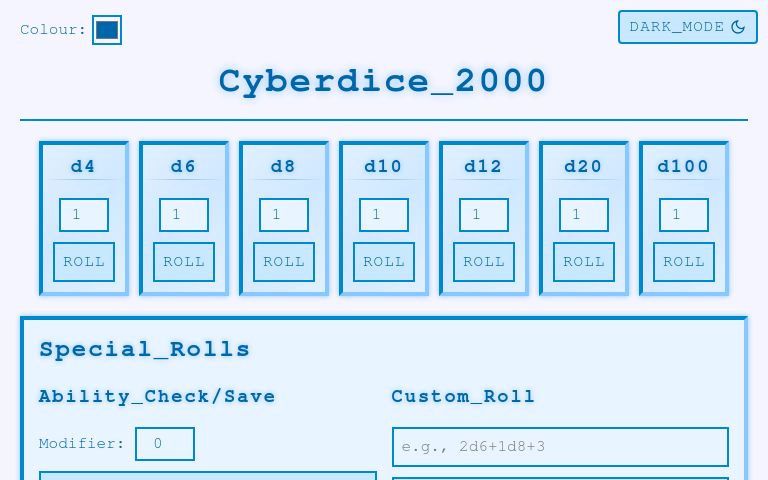 Cyberdice_2000 ― Perchance Generator