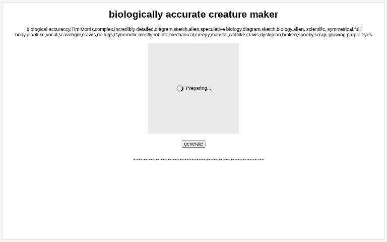 biologically accurate creature maker ― Perchance Generator