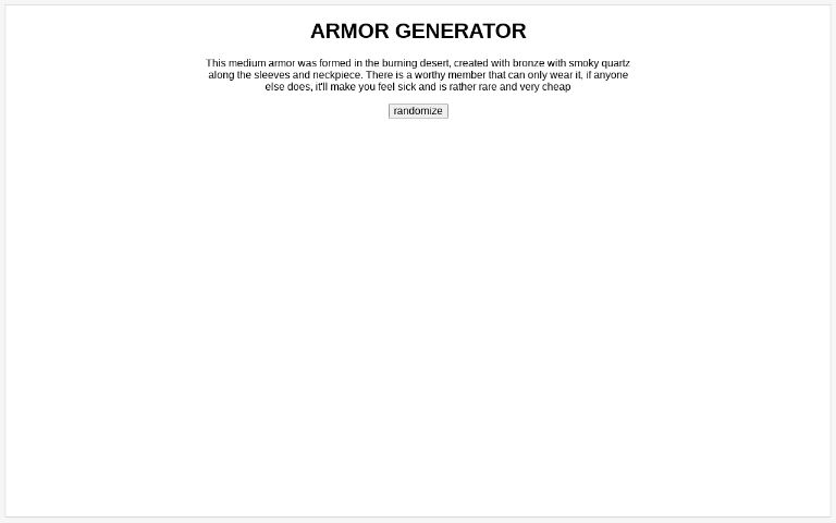 ARMOR GENERATOR