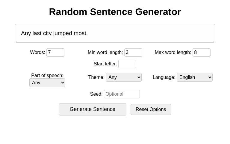 Random Sentence Generator