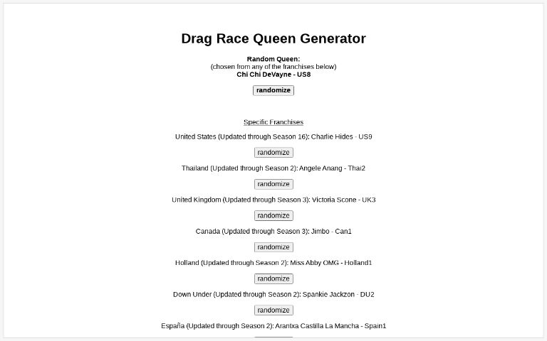 Drag Race Queen Generator