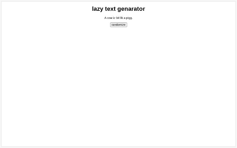 lazy text genarator ― Perchance Generator