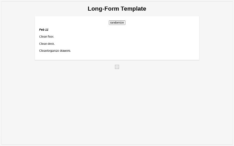 Long-Form Template ― Perchance Generator