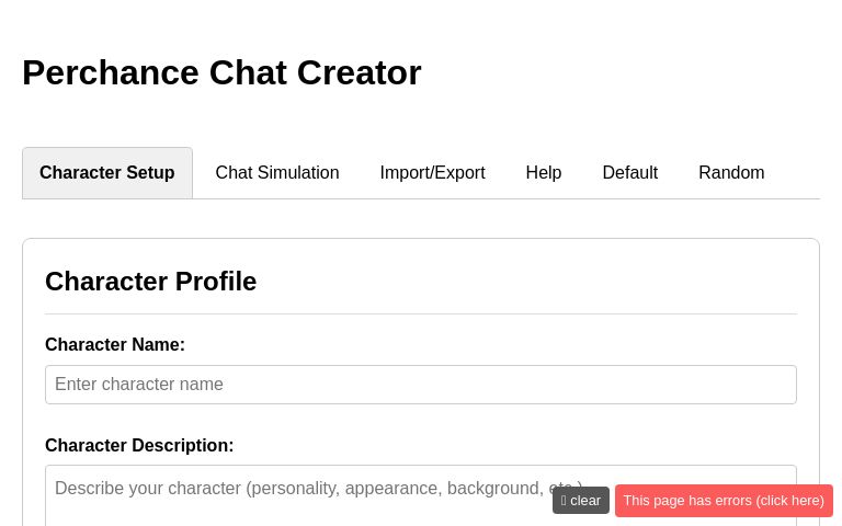Perchance Chat Creator