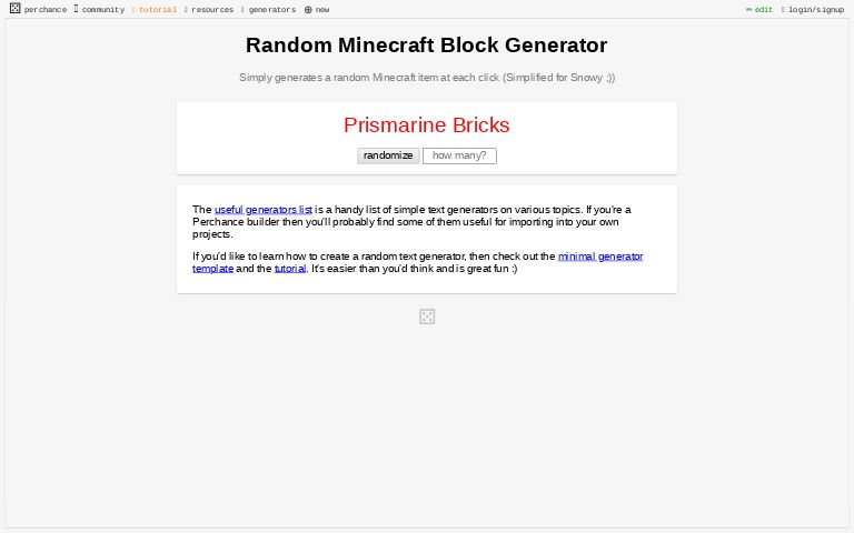 Random Minecraft Block Generator