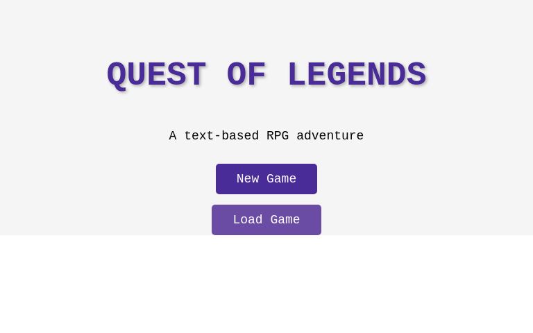 QUEST OF LEGENDS ― Perchance Generator