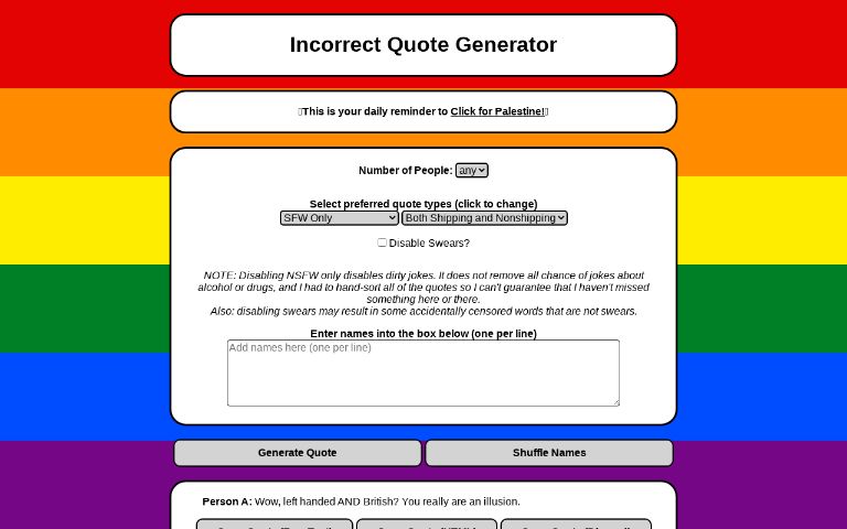 Incorrect Quote Generator