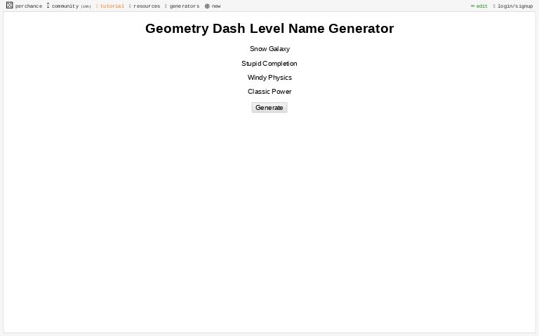 Geometry Dash Level Name Generator