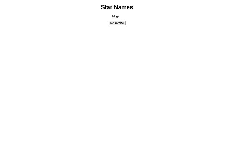Star Names ― Perchance Generator
